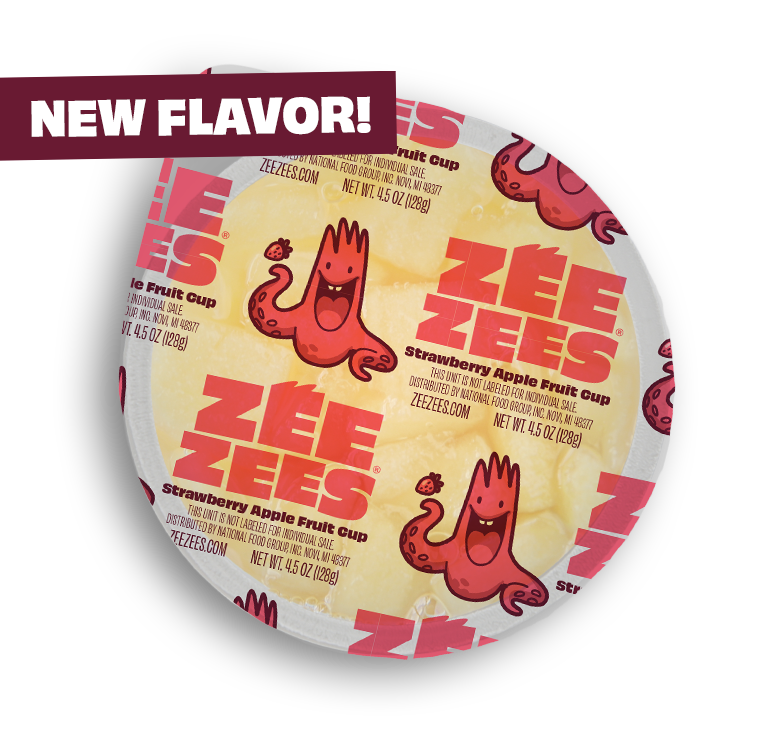 Zee Zees, Fruit Cup, Apple, Diced, Strawberry Apple, I/W, 4.5oz